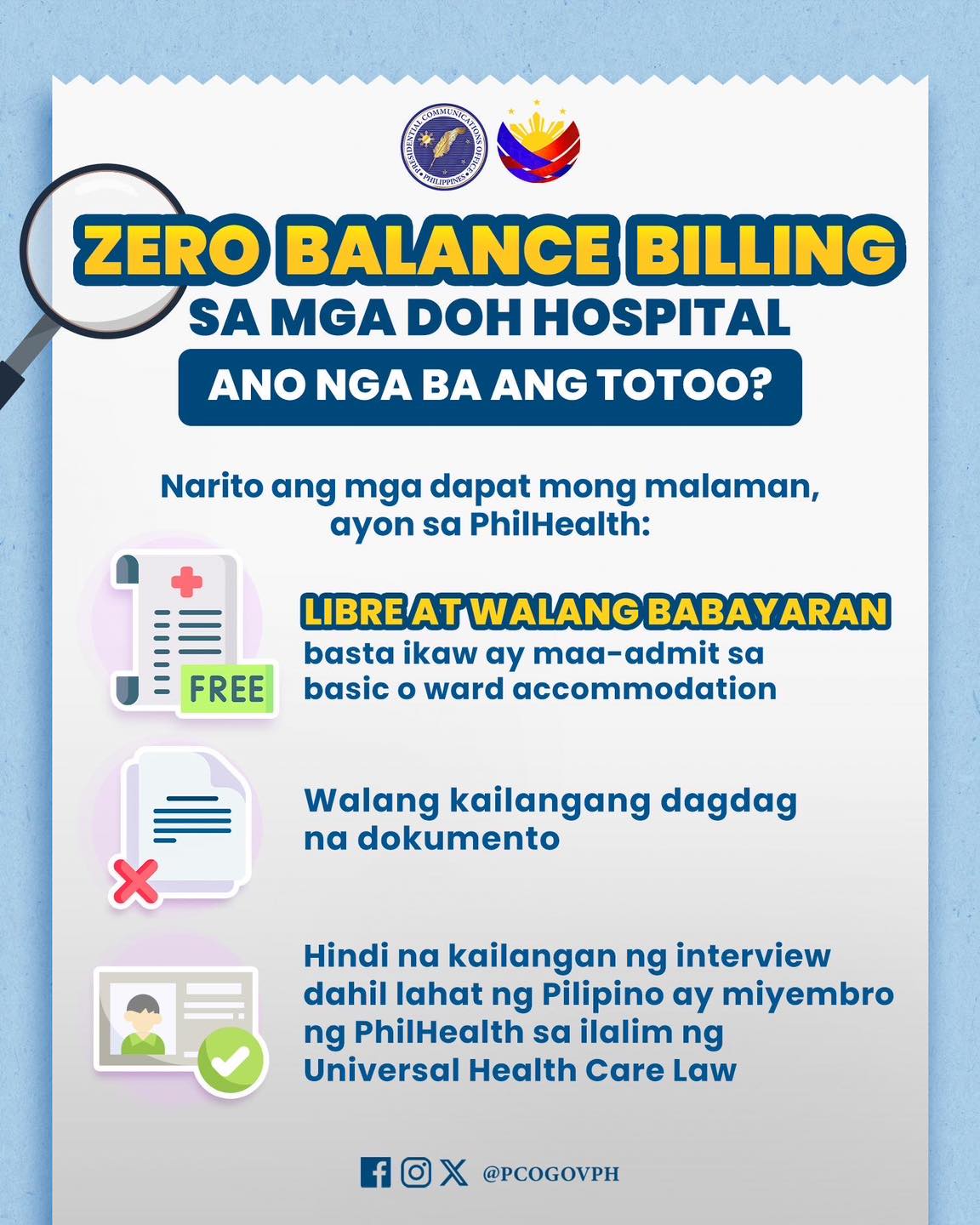 PhilHealth 'Zero Billing' o 'No Balance Billing Policy' – Pinoy Peryodiko