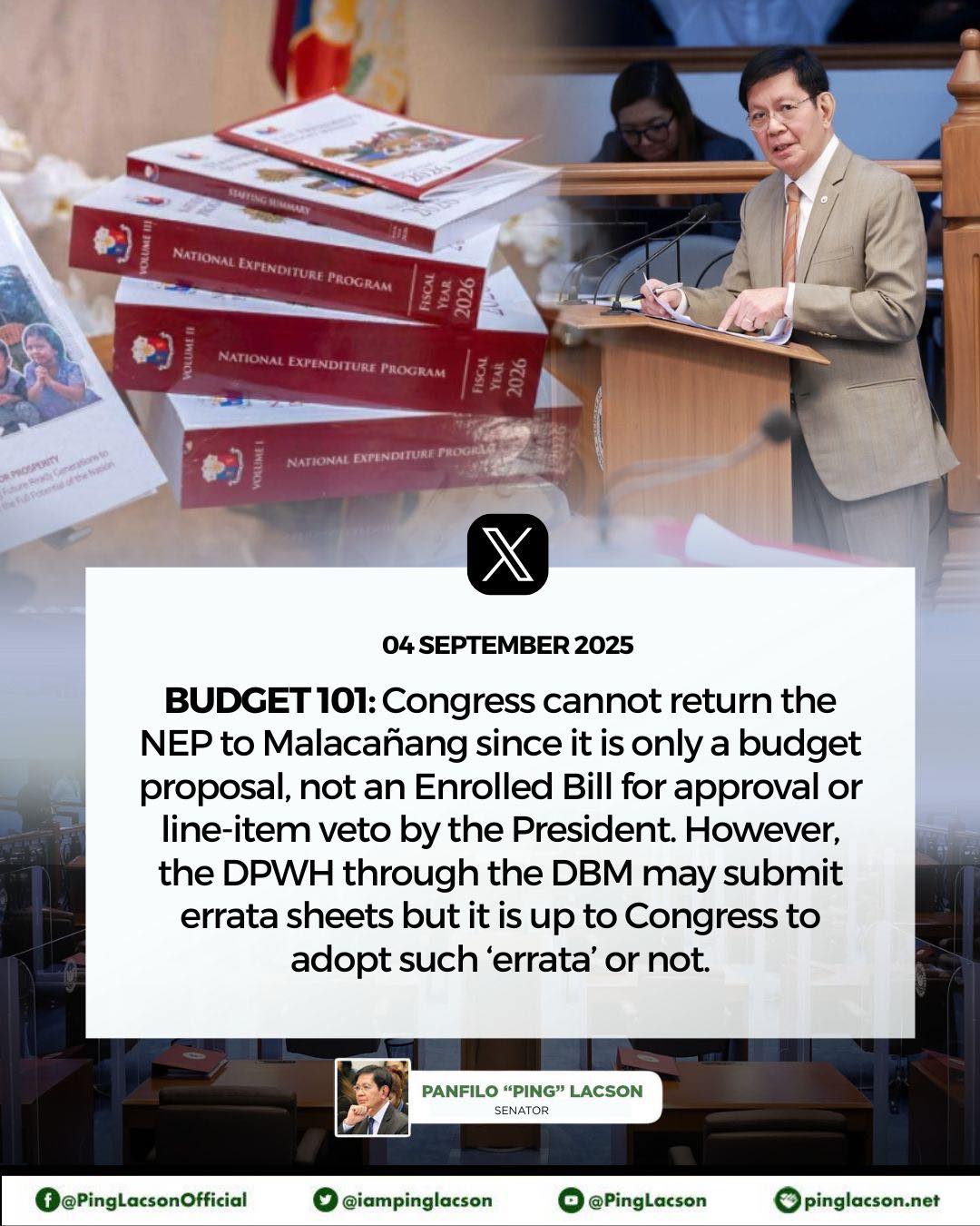 Lacson ipinaliwanag kung bakit hindi pwedeng ibalik ng Kongreso ang NEP ...