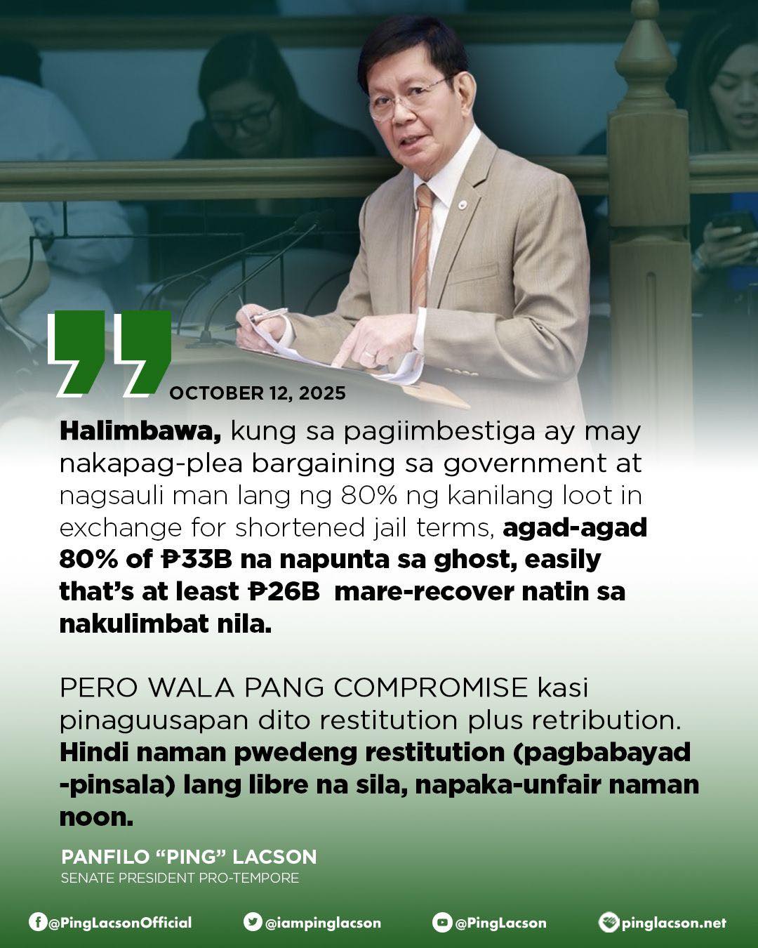 Mga mungkahi ni Sen Lacson sa lumalalang katiwalian sa infra projects ...