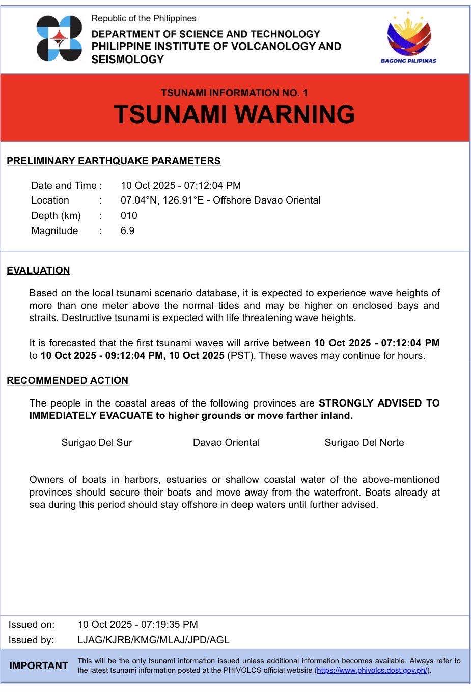 Tsunami Warning – Pinoy Peryodiko
